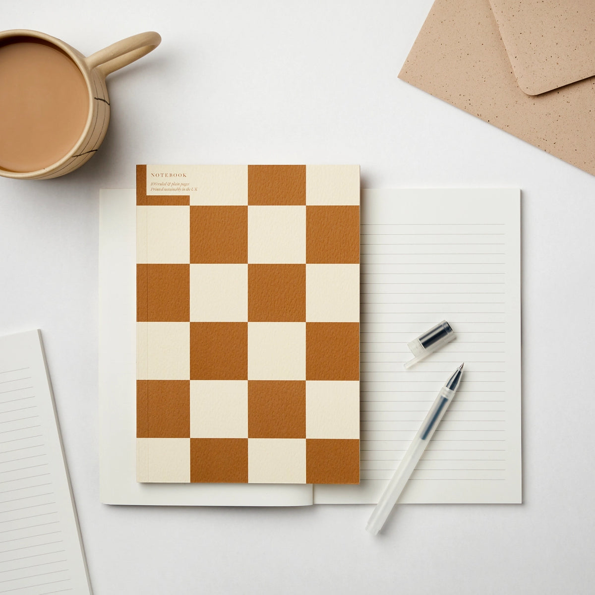 Checkerboard Notebook - ochre – Blossom & Roar